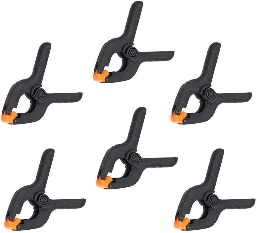 Pack of 6 Plastic Spring Grip Clamps 3 Inches Quick Grip Craft Wood ...