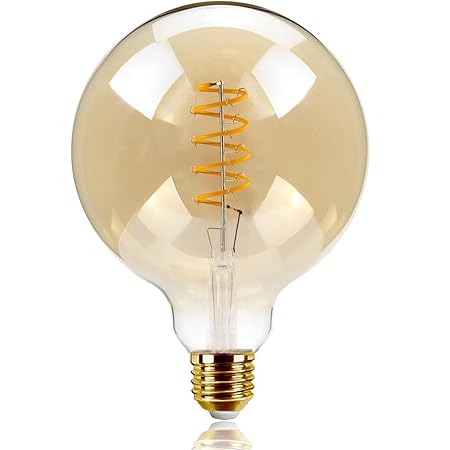 ktjes Vintage Edison LED Light Bulb 4W Globe Style G80 Decorative Spiral LED Filament Bulb, E27 ...