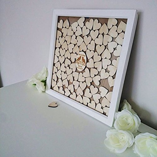 Amazon.com: Personalized wedding drop top box guestbook,85 hearts ...