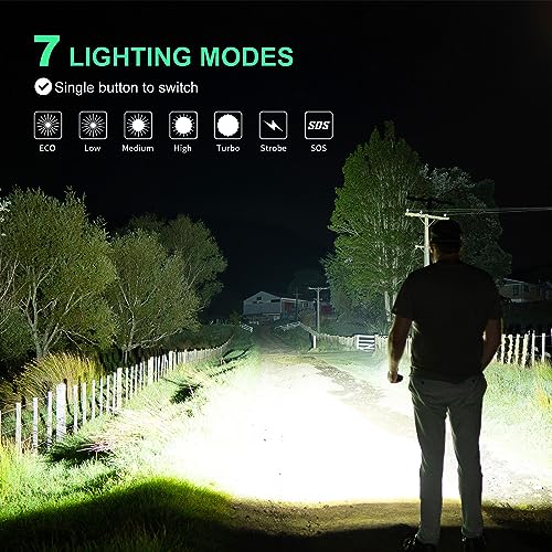 WUBEN X1 LED Torch 12000 Lumens, IP55 Waterproof Super Bright Tactical ...