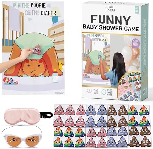 Amazon.com: Pin the Poopie on the Diaper Boy Baby Shower Game ...