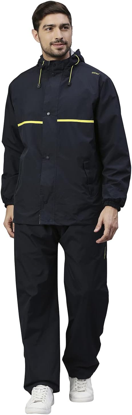 ZEEL Mens Raincoat with Hood | Water Fighter-Rain Coat for Men ...
