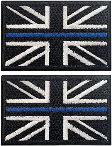 J.CARP 2Pcs British Union Jack Patch Tactical United Kingdom Flag Patches Hook and Loop Applique ...