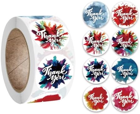 Amazon.com : Naterly Thank You Sticker Roll, 500 Pcs Label Stickers for ...