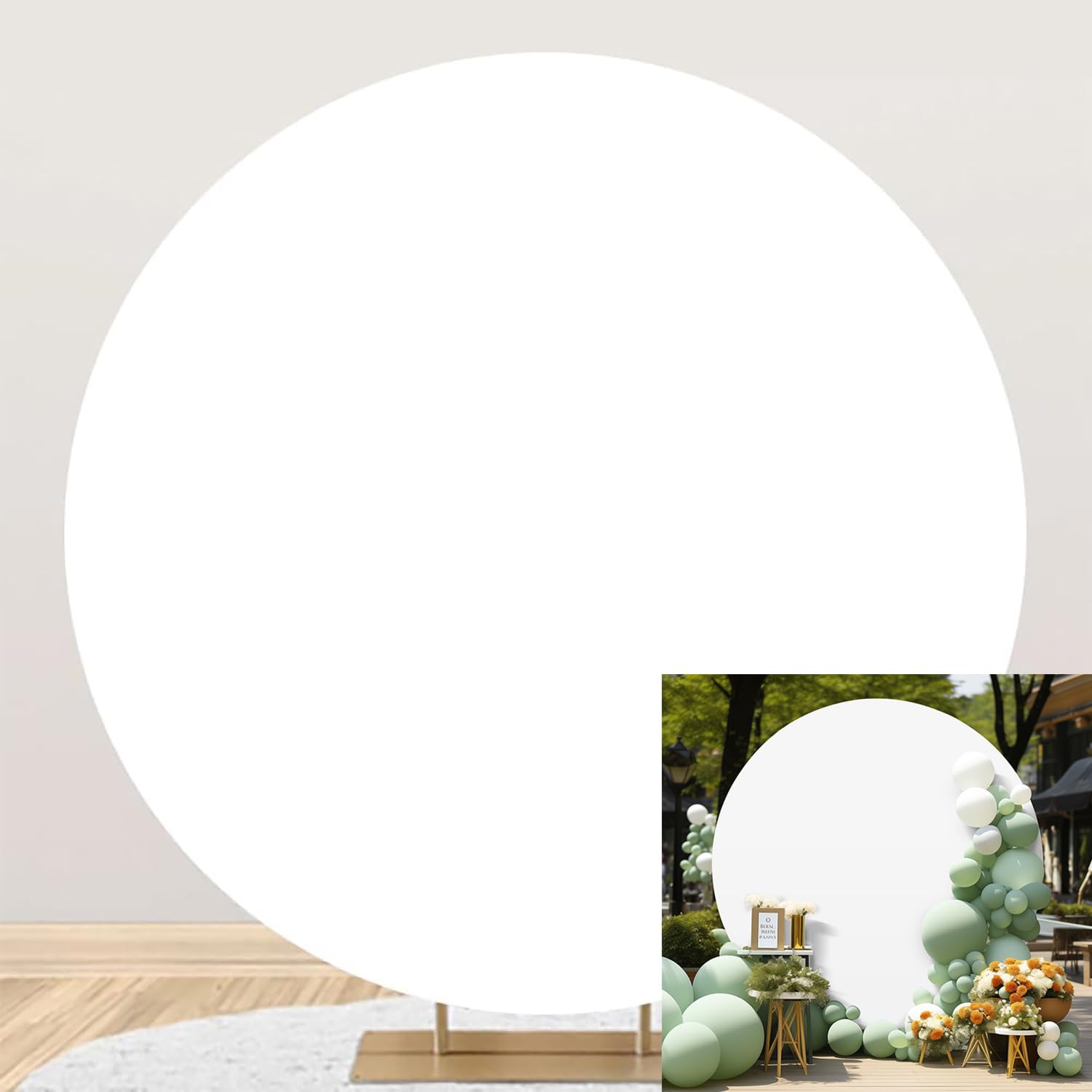 Arch Covers 7.2 And 6ft 6.6 FT White Round Bckdrop Cover With Lights ...