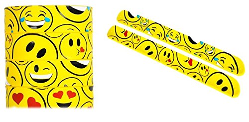 Buy Playo Emoji Slap Bracelet - Pack of 12 Assorted Party Favor ...