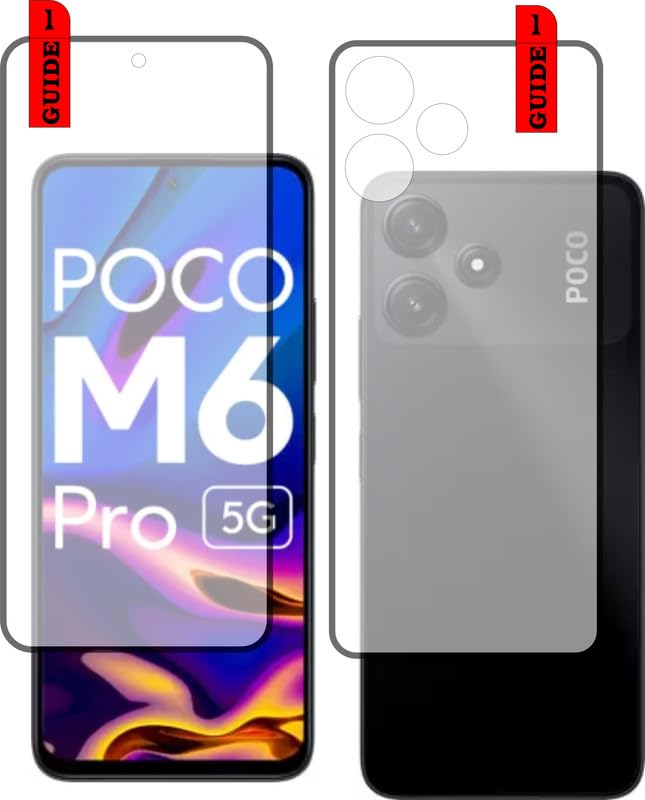 Spnrs Front Back screen Protector Compatible With POCO M6 Pro 5G (Pack ...