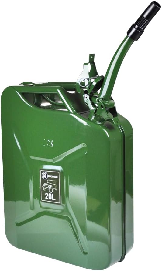 RocwooD Jerry Fuel Can 20 Litre Army Red Metal Gas Diesel Gasoline ...
