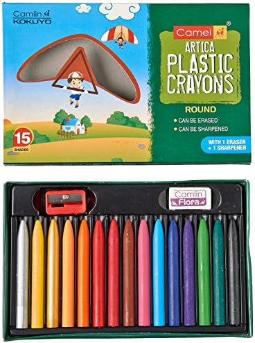 Camlin Kokuyo Plastic Crayons - 15 Shades : Amazon.in: Home & Kitchen