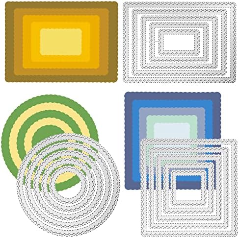 6 Pcs Cutting Dies Stencil Metal Set, SENHAI Different Shapes Dies Cuts ...