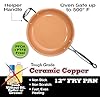 Amazon.com: Red Copper 12 inch Pan by BulbHead Ceramic Copper Infused ...