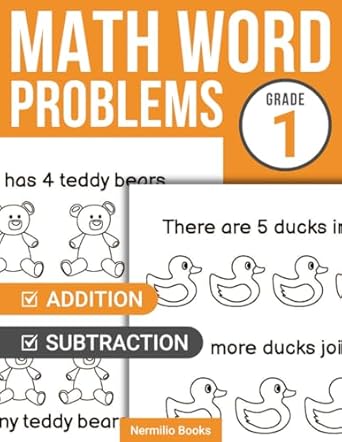 Math Word Problems 1st Grade: Addition and Subtraction Workbook For ...