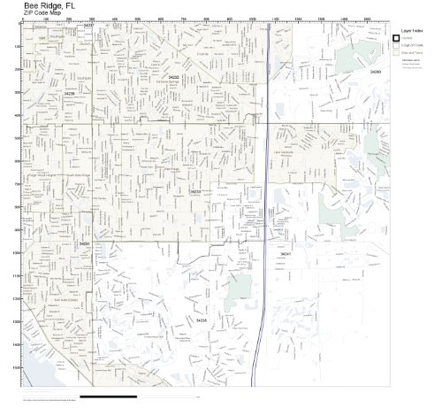 ZIP Code Wall Map of Bee Ridge, FL ZIP Code Map Laminated: Amazon.com ...