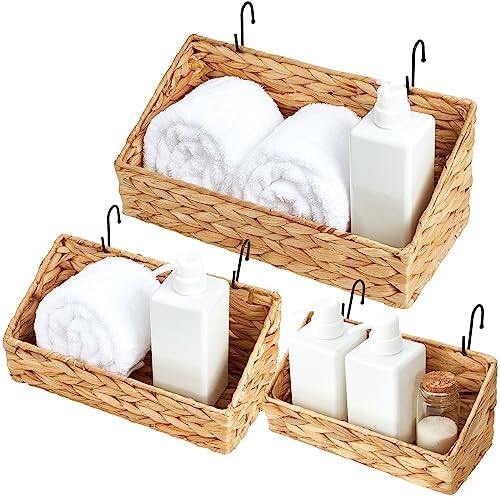 Amazon.com - Kigley 3 Pcs Hanging Basket Wall Hanging Storage Basket ...