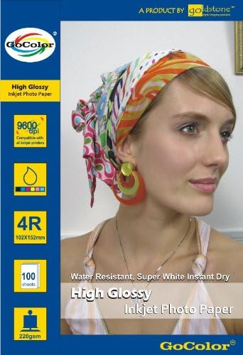 Gocolor High Glossy Inkjet Photo Paper 220Gsm 4R 4X6 100 Sheets ...