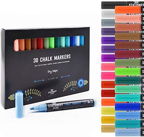 STATIONERY ISLAND Chalk Pens for blackboard, Liquid Chalk Markers for ...