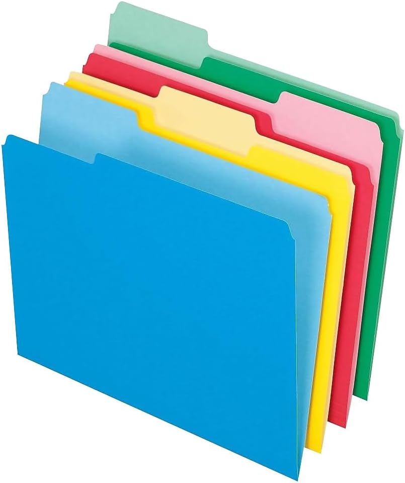 Amazon.com : ViVin File Folders, Fits 8.5 x 11 Letter Size Paper, 1/3 ...