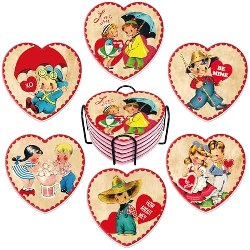 Amazon.com: Whaline Heart Coasters Handmade Braided Heart Cotton ...