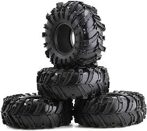 Amazon.com: Chanmoo 4PCS 2.2 Crawler Tires OD 140mm Soft Rubber RC Mud ...