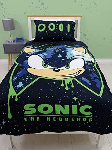 SONIC THE HEDGEHOG Duvet Cover Set | Reversible 2 Sided Kids Single ...