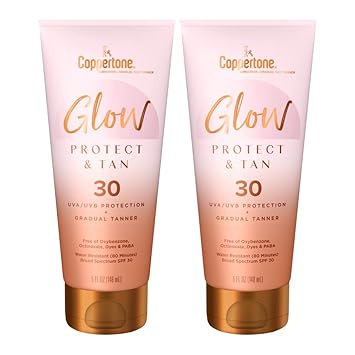 Amazon.com: Coppertone Glow Protect and Tan Sunscreen Lotion + Gradual ...