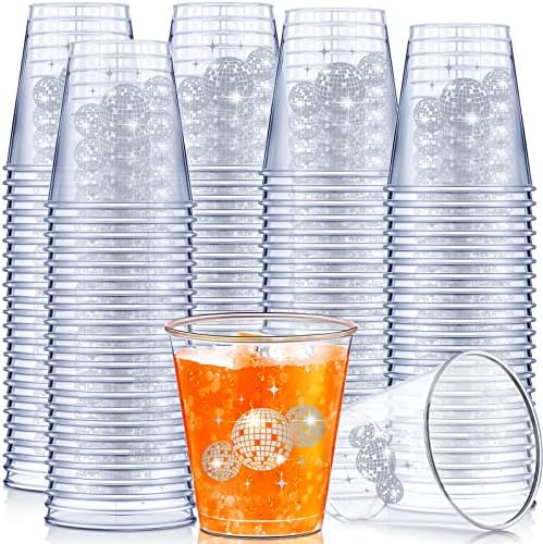 Amazon.com: 100 Pack Disco Party Plastic Cups Disco Ball Disposable ...