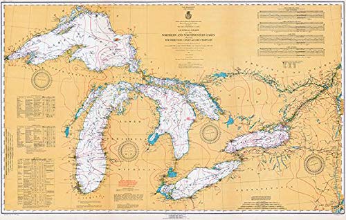 Amazon.com: Great Lakes - 1921 - Nautical Chart Map Poster: 6011539827864