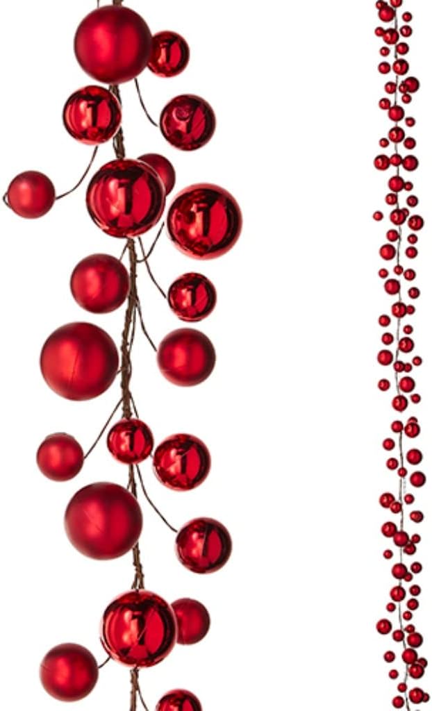 Amazon.com: Raz Imports Ball Garlands 2022 6' Red Ball Garland : Home ...