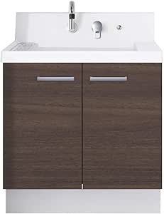 Amazon | LIXIL(リクシル) INAX 洗面化粧台 K1シリーズ シングルレバーシャワー水栓 扉タイプ クリエダーク 間口750mm K1N5-755SY/LD2H | 洗面台