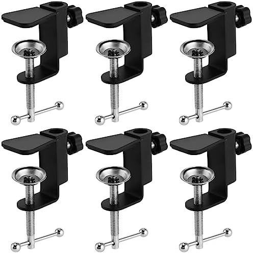 FUNSUEI 6PCS C Shape Desk Table Mount Clamp, Black Table Mounting Clamp ...