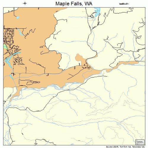 Large Street & Road Map of Maple Falls, Washington WA - Printed poster ...