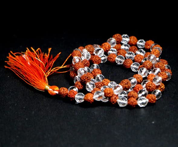 Empirical Jewels Rudraksha and Spatikam Mala for Men Big Size ...