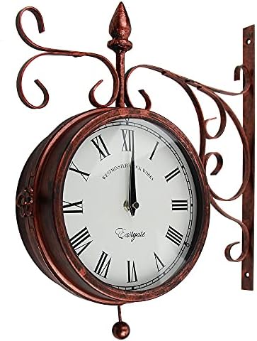 Amazon.com: Itigoitie Vintage Double Sided Wall Clock,8inch Metal ...