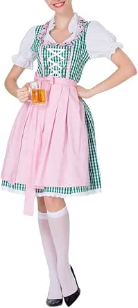 Amazon.com: HongH Women's German Oktoberfest Costume Adult Dirndl ...