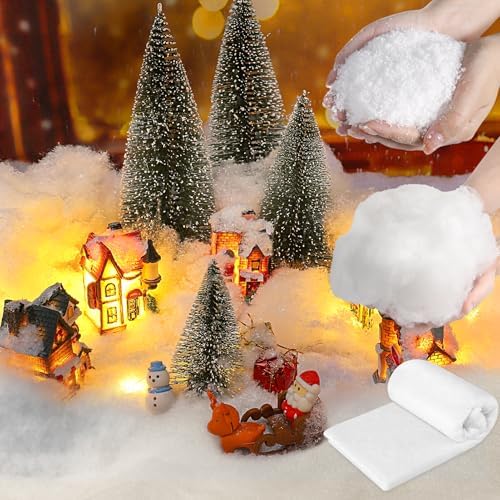 Amazon.com: Christmas Fake Snow Set of 3 - 3 x 8 Ft Snow Blanket, 10.5 ...