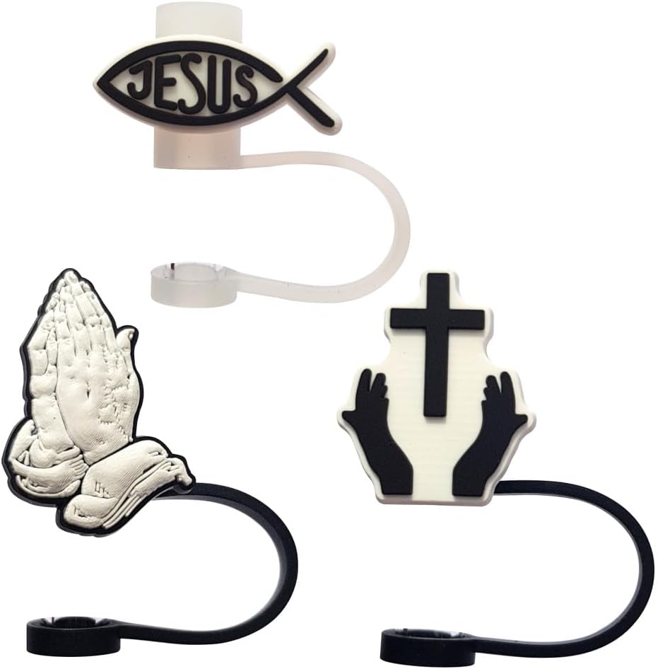 Amazon.com | Straw Cover Cap for Stanley Cup - Set of 3 - Jesus Theme ...