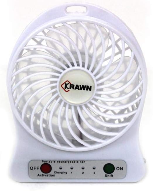 Krawn Battery-powered, Rechargeable USB Car Fan with Powerful Cooling ...