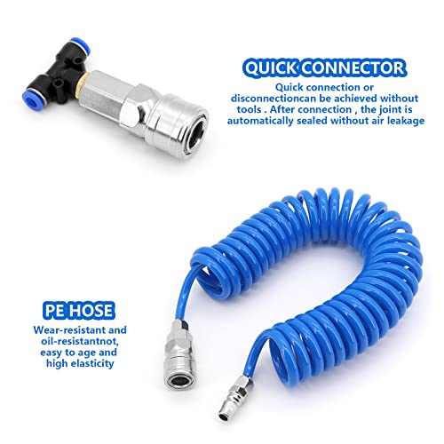 Yuhtech Blue Air Duster Blow Gun Kit with 5M Recoil Blow Dust Gun Quick ...