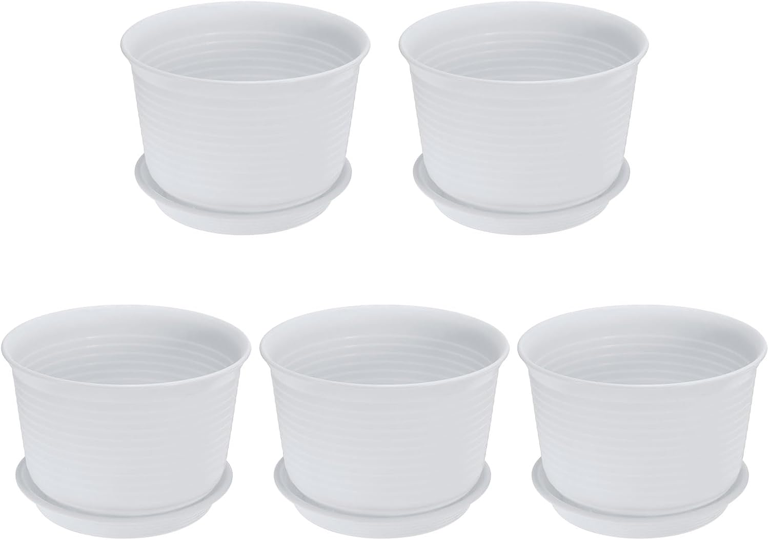 Amazon.com: PATIKIL 7 Inch Plant Pots, 5 Pack PP Flower Pot Decorative ...