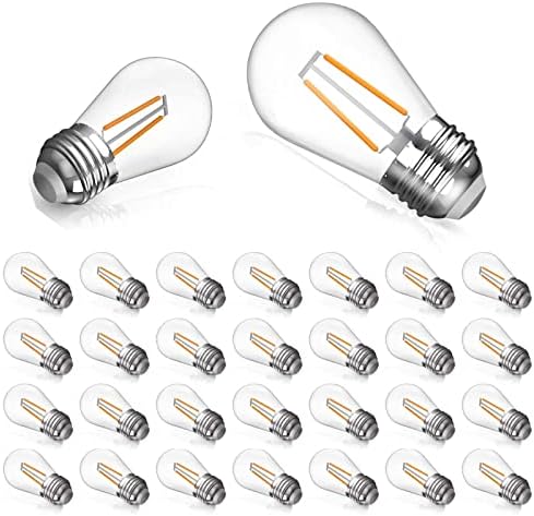 winsaLED 30 Pack S14 LED Bulbs for Outdoor String Lights,Shatterproof 2 ...