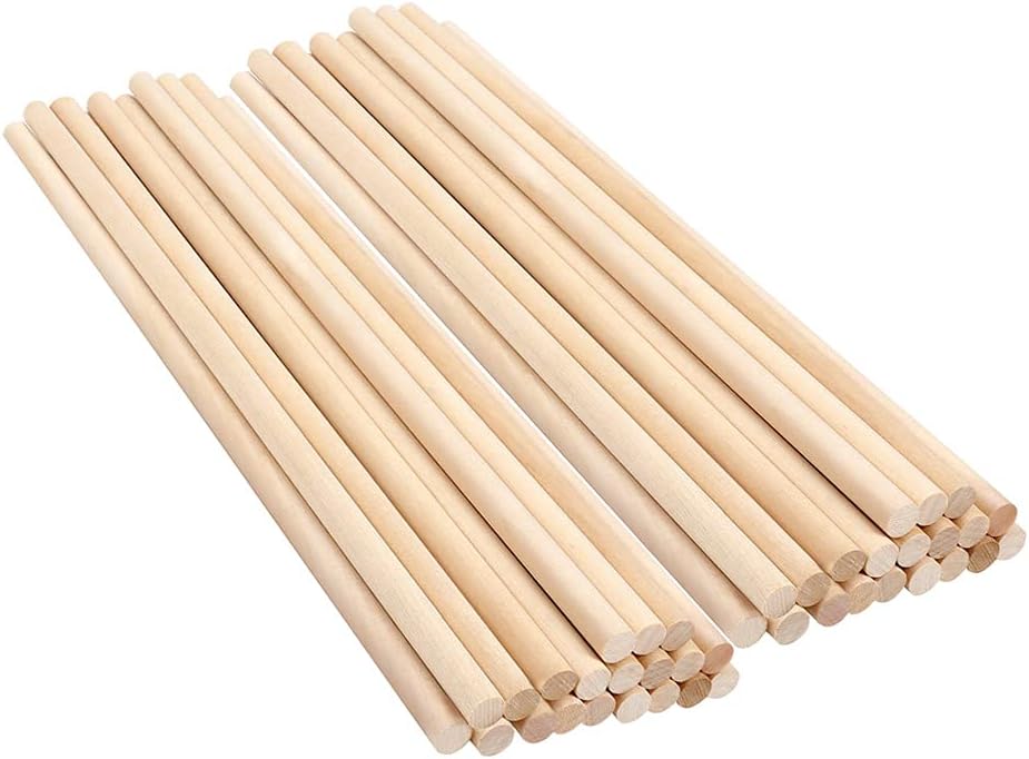 Rundstab Holz, Holzstäbe, 30 cm Bambusstäbe, 50 Stöck Bastelstäbe ...