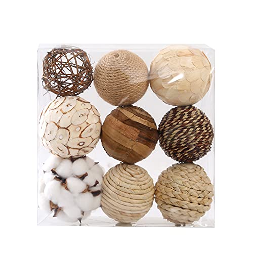CIR OASES Multi-Material tri-Color Decorative Ball 9 Balls, Natural ...