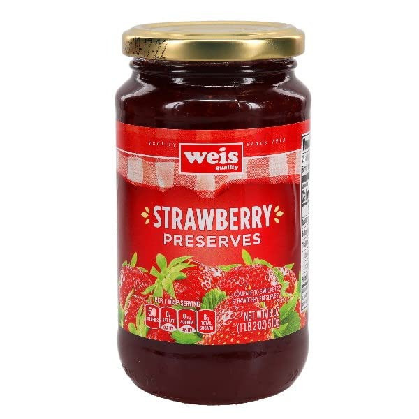 Amazon.com: Weis Quality, Preserves Strawberry, 18 Ounce : Grocery ...