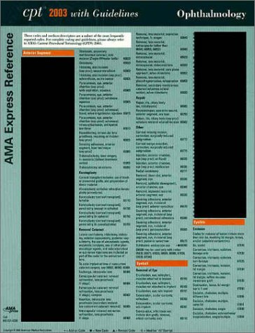 Cpt 2003 With Guidelines, Ama Express Reference Coding Card ...