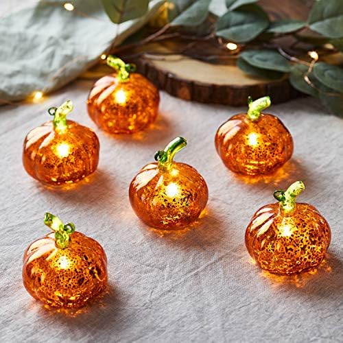 Lights4fun Ceramic Pumpkin Light Up Battery Operated LED Autumn ...