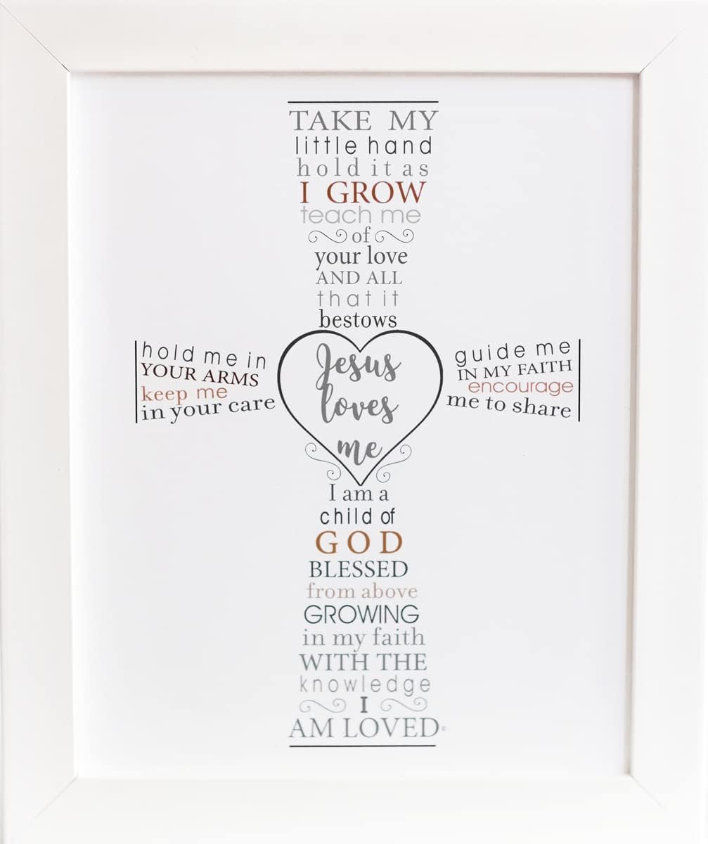 Amazon.com : Jesus Loves Me Frame for Baby's Baptism, Dedication or ...