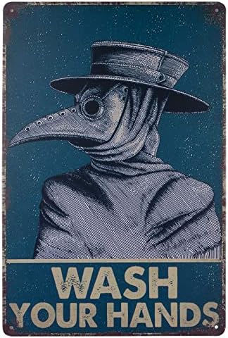 Amazon.com: Retro Signs Wash Your Hands Vintage Metal Tin Signs Plague ...