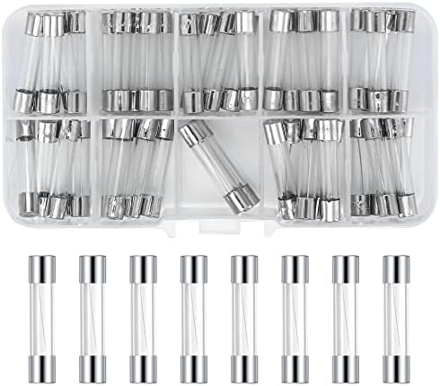 woshilaoDS Fast-blow Glass Fuses, 50 Pcs Fast Blow Glass Tube Fuses ...