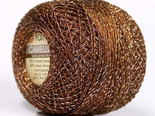 Amazon.com: Brown Copper Silver Metallic Braid Thread Camellia - 20 Gram
