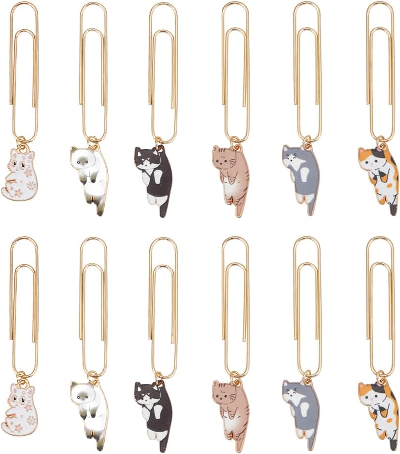 Amazon.com : OLYCRAFT 12Pcs Cat Paperclips 3 Inch Alloy Pendant Paper ...